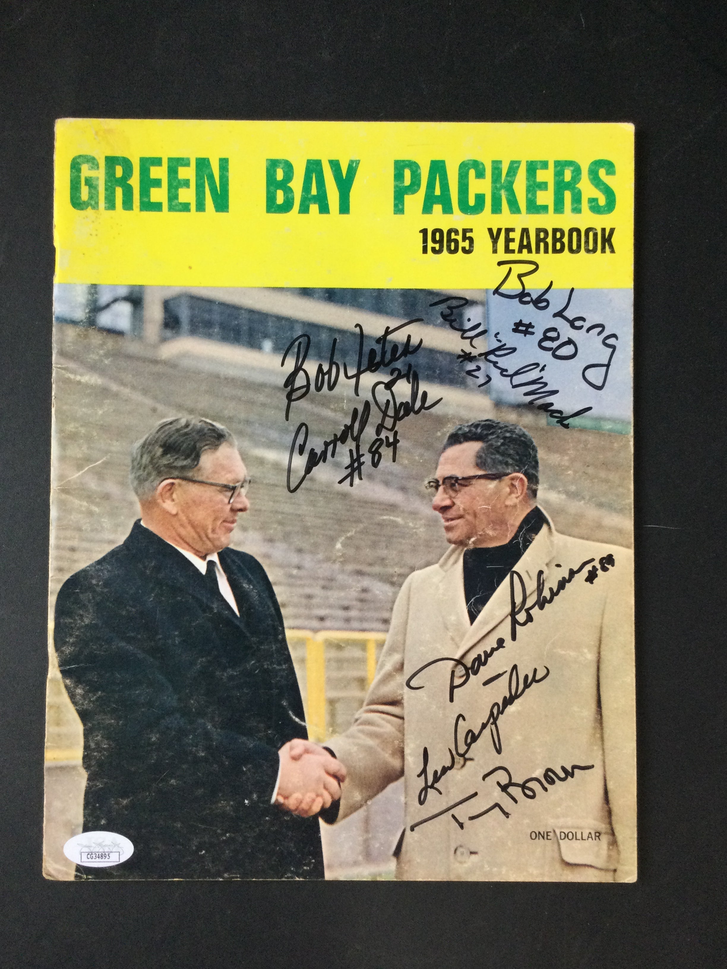 Green Bay Packers 1965 Yearbook with multiple autographs JSA, Vince Lo ...
