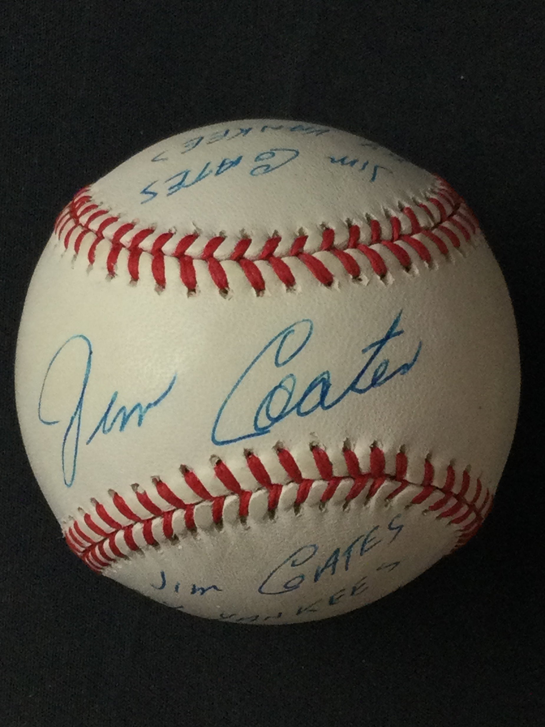Jim Coates SIGNED Baseball New York Yankees "1956-59-62" JSA Certified ...