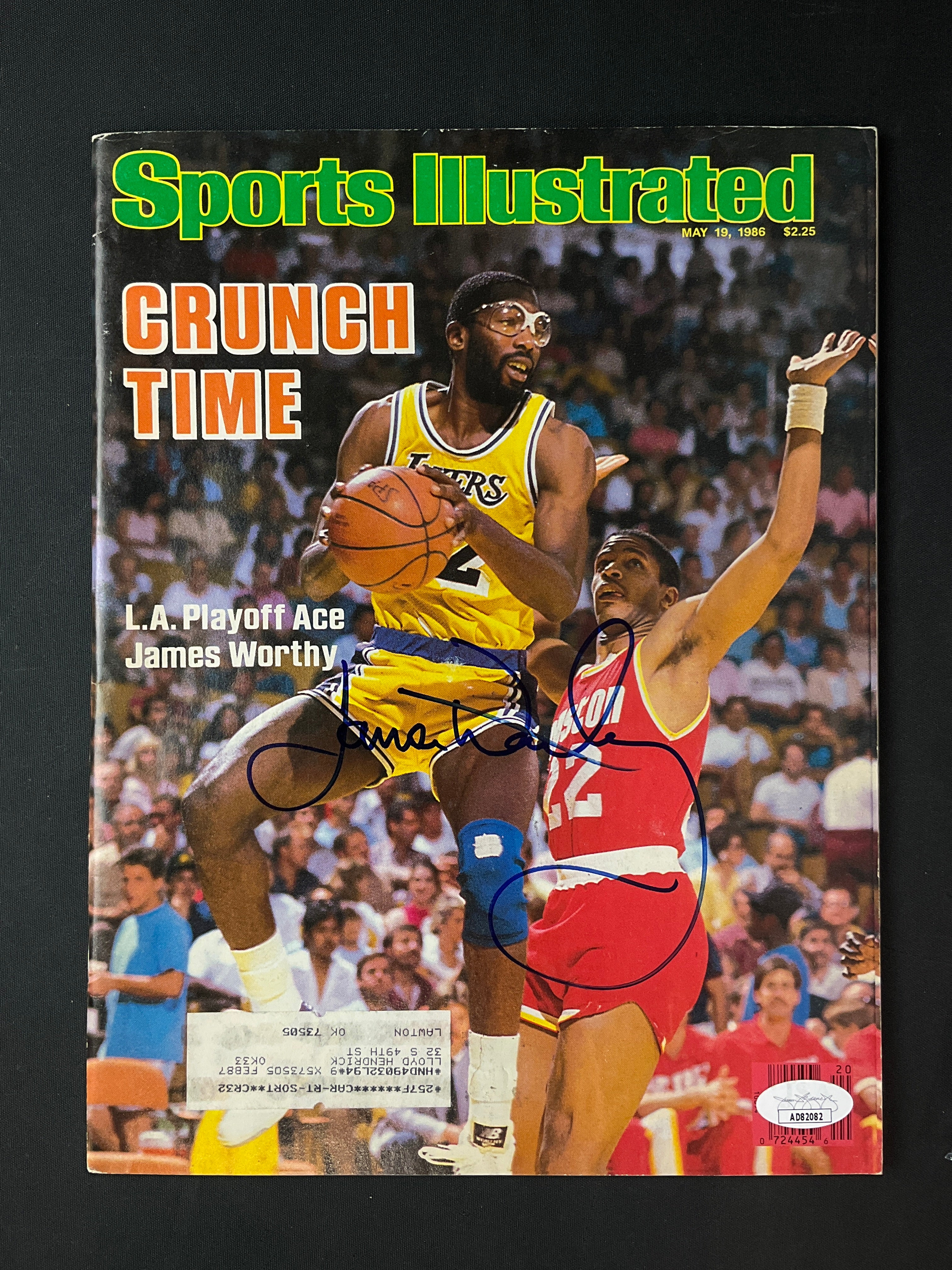 James Worthy Sports Illustrated NBA JSA Certified Auto Los Angeles Lak ...